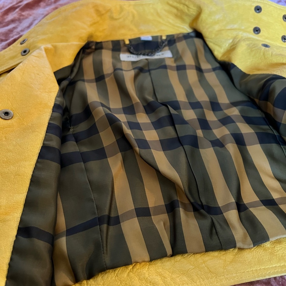 Burberry | Lambskin Yellow Cropped Jacket - Gem
